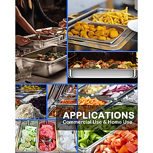 WantJoin Full Size Steam Table Pans,6-Pack 6 Inch Deep Restaurant Steam Table Pans Commercial, Hotel Pan Made of 201 Gauge Stainless Steel