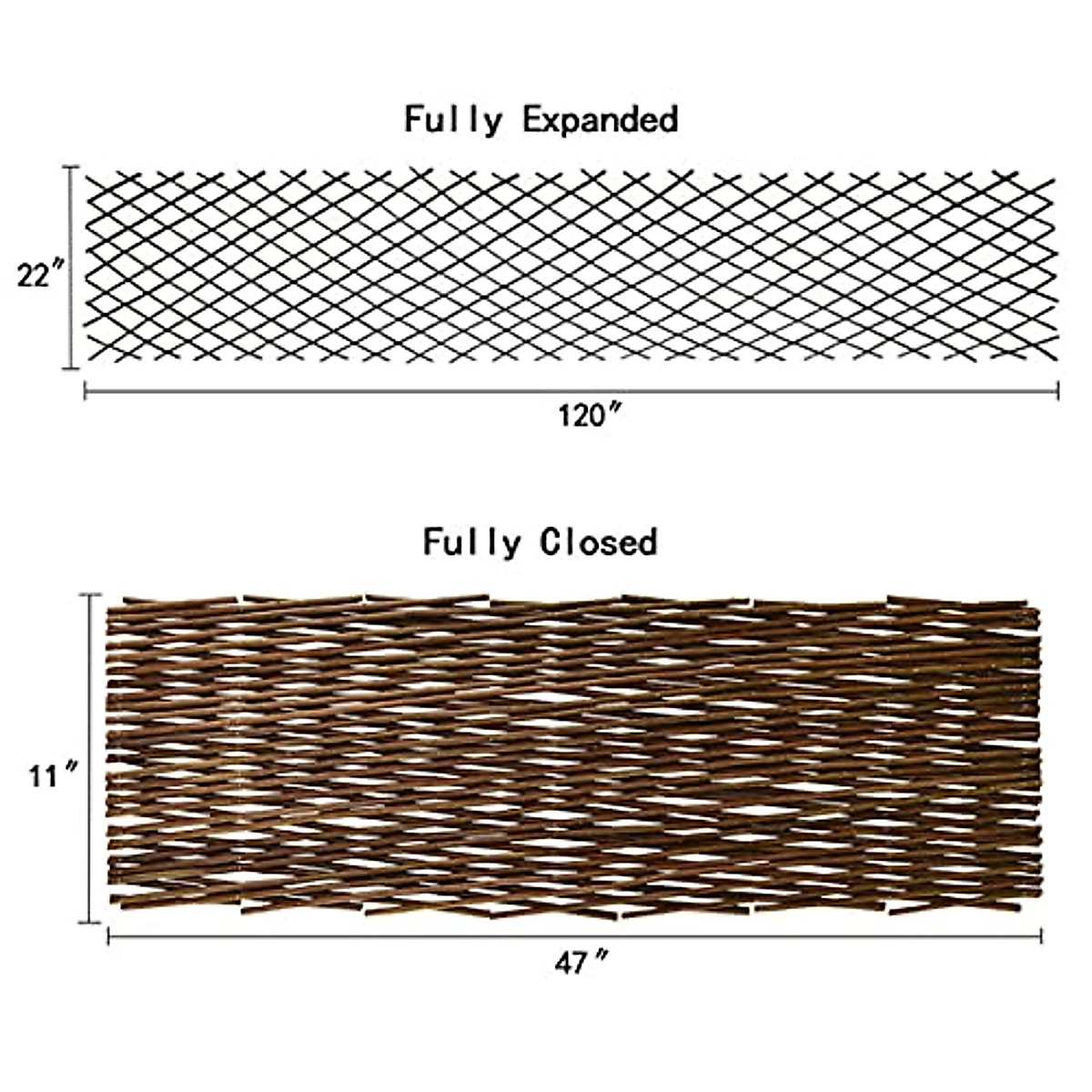 JOYSFIT Willow Trellis Fence Expandable Garden Climbing Lattices Trellis Plant for Support Climbing 36x92 Inch(2)