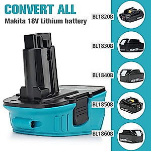 Battery Adapter for Makita DCA1820 18V Compatible with Makita Lithium Battery to DeWalt CA1820 18V DC9180 DC9096 Tool Use