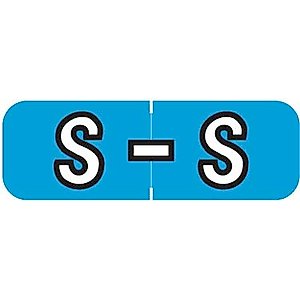 Doctor Stuff - File Folder Labels, Alphabet Letter S, Barkley FABAM - BAAM Series Compatible Alpha Stickers, Blue, 1/2" x 1-1/2", 500/Roll