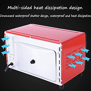 Multi-Function Electric Oven,Household 12L Air Fryer Mini Chicken Oven, High Temperature Baking Mini Cake Oven with Bakeware and Rack Red (Red)