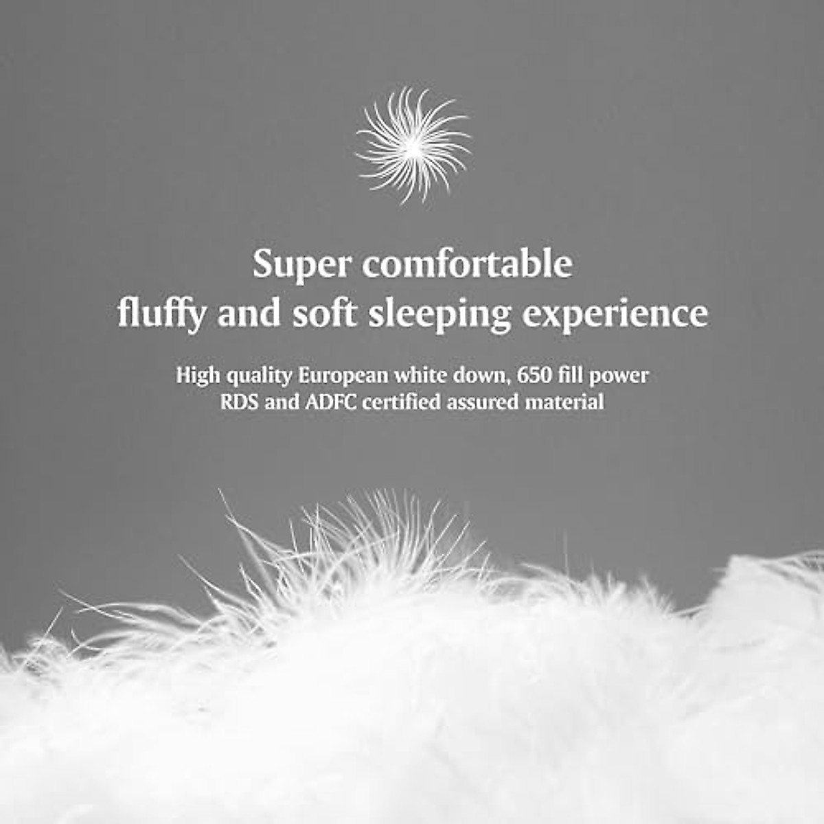 Beautyrest White Goose Down Comforter King Size - All Seasons Warmth Sateen Cotton European Down Duvet Insert 650 Fill Power Feather Down Comforter Insert Made in USA