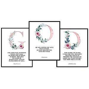 Religious Wall Art & Decor - Psalm 23 - Psalm 91 - Jeremiah 29 11 Wall Art Spiritual Christian Gifts for Women - Inspirational Bible Verses Wall Decor - Holy Scriptures Wall Art - Catholic Gifts