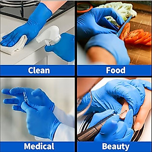 Supmedic Medical Nitrile Exam Gloves, 5 mil Chemo-Rated Powder-Free Non-Sterile Food Safe Cooking Clearning Disposable Glove (XL)