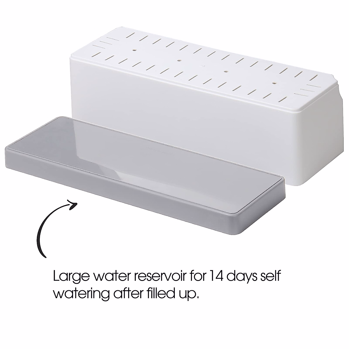 Vugosson Self Watering Planters Pots for Indoor Plants, 2 Pack 17 Inch Plastic Planter Box Flower Pots for Indoor Outdoor Plants, Rectangle Herb Planter Window Boxes Planters with Drainage