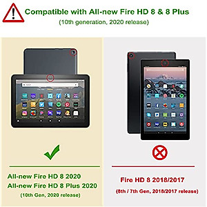 iZi Way Pop It Tablet Case for Amazon Fire HD 8 / Fire HD 8 Plus (10th Gen, 2020 Release), Fidget Toy Pop Its Push Bubble Wrap Silicone Cover with Stand Shoulder Strap for Kids Boys Girls- Rainbow