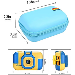 Leayjeen Camera Case Compatible with SUZIYO,ASIUR,Aeurnphe Kids Camera Digital Video Camcorder Dual Lens,Best Birthday Toys Gifts(Case Only)(Blue)