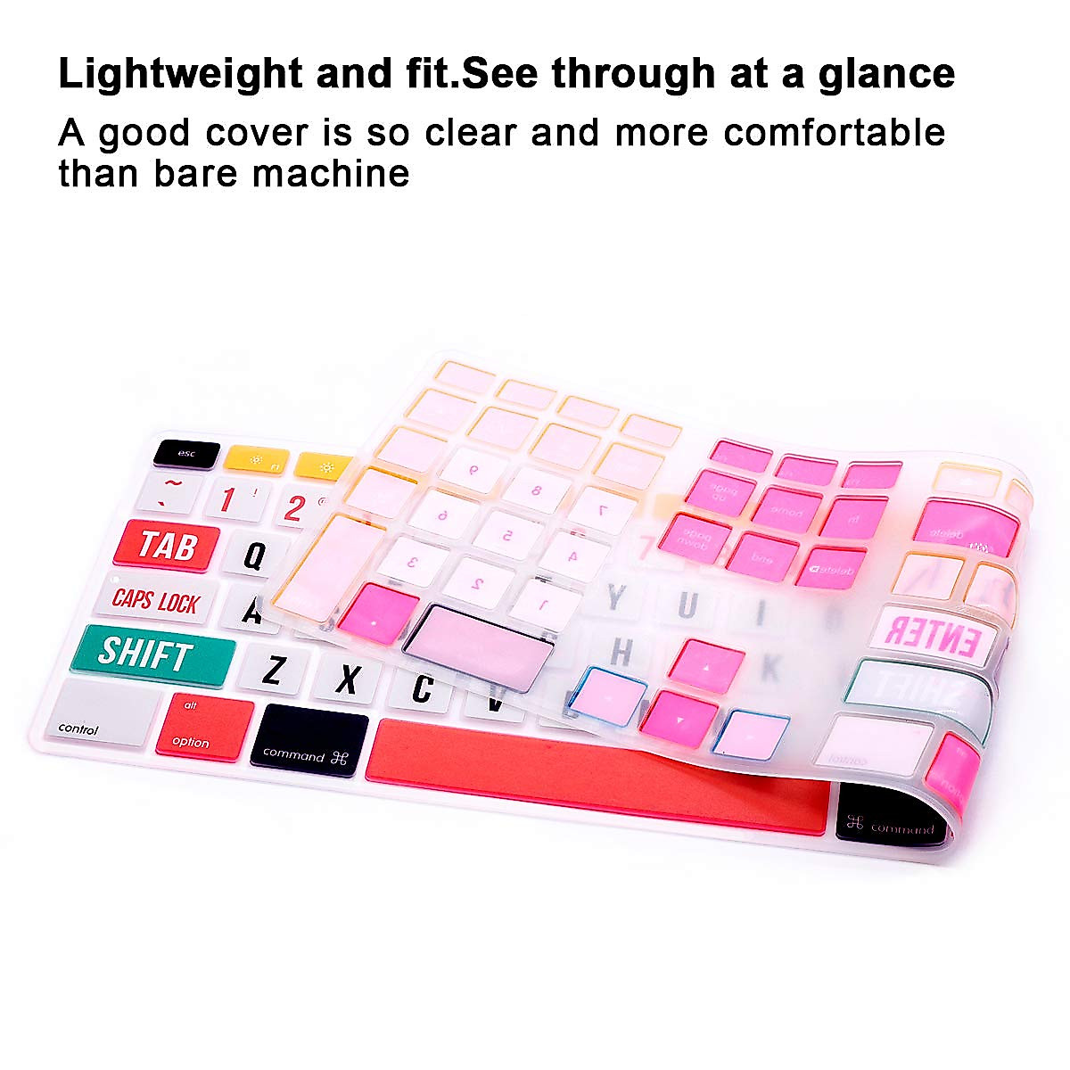 MMDW Ultra Thin Silicone Full Size Wireless Bluetooth Numeric Keyboard Cover Skin for iMac Magic Keyboard with Numeric Keypad MQ052LL/A A1843 2017 2018 Release US Layout(Creative Characters)