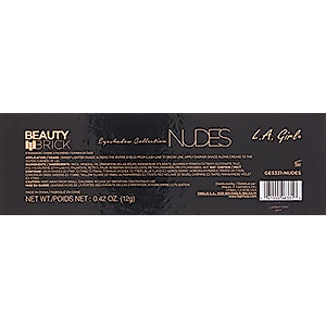 L.A. Girl Beauty Brick Eyeshadow, Nudes, 0.42 Ounce, Powder