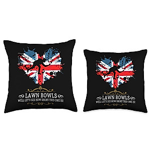 Lawn Green Bowls Ideas & Union Jack Flag For Kids Lawn Bowls Idea for Women & UK Union Jack Flag Throw Pillow, 18x18, Multicolor