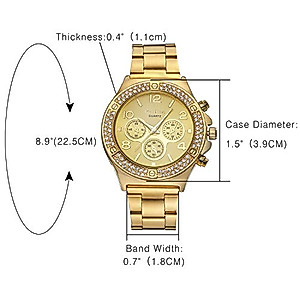 Gold Hip-Hop Watch for Men [Upgraded] Japan Quartz 30M Waterproof Dress Casual Watch for Valentine's Day