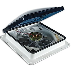 Fan-Tastic Vent RV Roof Vent with Thermostat, Automatic or Manual 3 Speed 12 Volt RV Vent Fan, Automatic Dome Lift and Rain Sensor, Model 3350 (White)