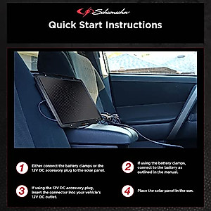 Schumacher SP-400 Solar Battery Charger and Maintainer - 4.8 Watt, 12V - For Cars, Boats, Motorcycles, Snowmobiles, Trucks, RVs , Black