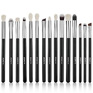 Makeup Brush Foundation Brush Face Brush Concealer Black Makeup Brushes Set Eye Face Cosmetic Foundation Powder Blush Eyeshadow Kabuki Blending Make up Brush Beauty Tool (Color : Black15pcs, Size :