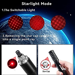 IVVTRYI Red Beam High Power Laser Pointer with USB Charging (Black), 2200 Meters Range for Night Astronomy, Outdoor Camping, Hunting and Hiking