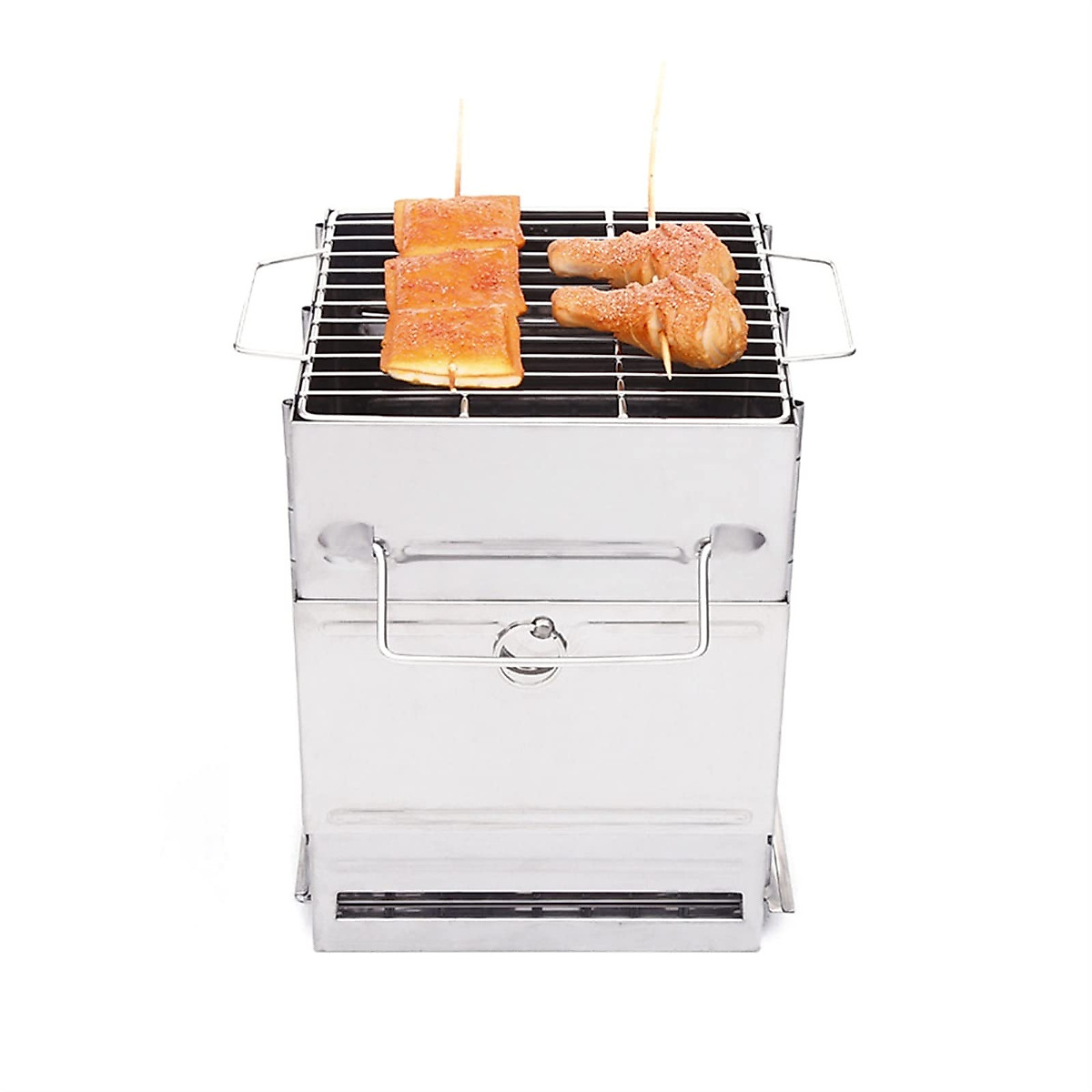 TBMAKE Grills Portable Charcoal Heating Grill Outdoor BBQ Wood Stove Foldable Stainless Steel Grill