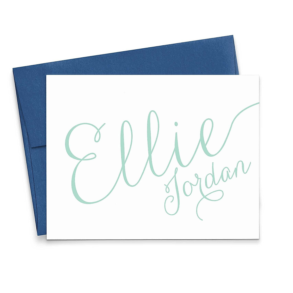 Calligraphy Personalized Stationery, Modern Calligraphy Folded Note cards, Personalized Note cards, Your Choice of Colors and Quantity