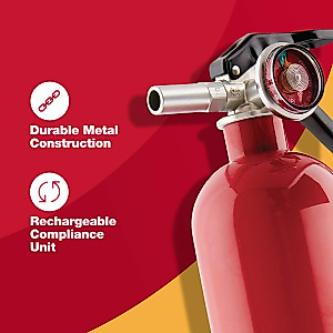 FIRST ALERT Fire Extinguisher, Garage Fire Extinguisher, Red, Garage10 FE10GR