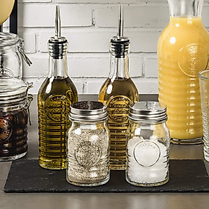 Bormioli Rocco 357760CBD021990 Quattro Stagioni Jar with Salt & Pepper Stainless Lid - Sleeve of 2, 5 oz, Clear