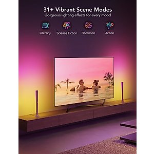 Govee RGBIC Light Bars, 15 Inches WiFi TV Backlight with Double Light Beads, Smart Light Bars with Multiple Placement Options Suitable for 45-70 inch TVs, Work with Alexa and Google Assistant, White
