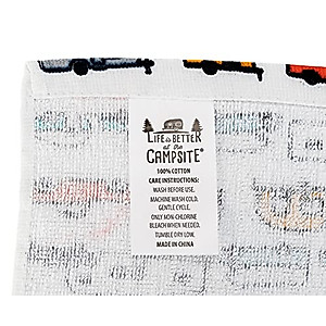 Camco Life is Better at The Campsite RV Dish Towel Set - Perfect for Drying Hands and Dishes - Includes a Set of (2) Towels - 27-Inches x 16-1/2-Inches (53301)