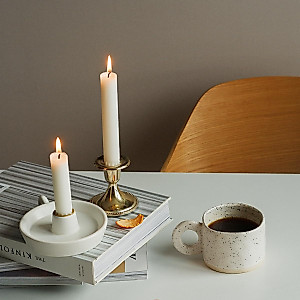 8 Pack 8 Inch Hand Poured White Dripless Taper Candles, Soy Candles, Non-Toxic, Unscented, Smokeless, for Candlesticks & Home Decor