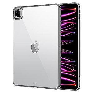 ESR for iPad Pro 12.9 Case, 12.9 inch iPad Pro case (2022/2021, 6th/5th Generation), Thin and Lightweight, Yellowing Resistant, Hard Back, Supports Pencil 2, Classic Series, Clear Black