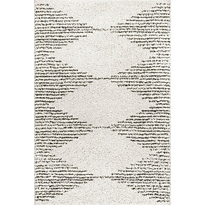nuLOOM Scarlette Abstract Diamond Shag Area Rug, 5x8, Off-white