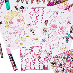 LOL Surprise Deluxe Activity Set for Kids with Carrying Tin, Coloring Sheets, Tattoos, Stickers, & Art Supplies, 200+ Pieces