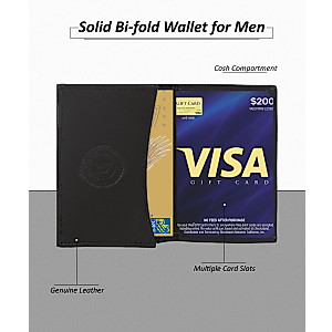 Leatherboss Genuine Leather Business Card Holder | Expandable Pocket, Credit Card & ID Slots | Stylish & Compact | Black