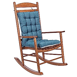 Rocking Chair Cushion Comfortable Tufted Seating Pads Non-Skid Backed Set of Cushion Back and Seat Bottom for Porch Rocker Outdoor Indoor Office Dining Chairs (24"x17" Back, 17"x17" seat, Blue)