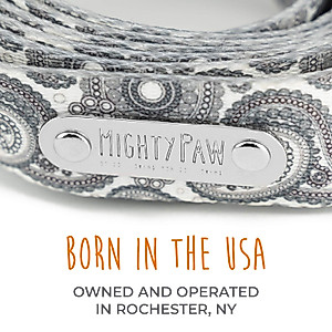 Mighty Paw Grey Paisley Designer Dog Leash - Soft Premium Polyester With Neoprene Padded Handle For Ultimate Comfort - All Metal Hardware For Most Playful Dogs - Built To Last - Perfect Everyday Leash