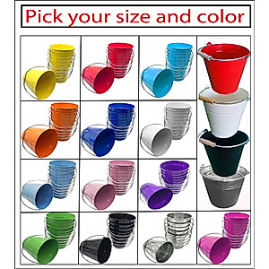ITALIA 6 Pack,Size 7.5 x 7.5" H, Color Galvanized, Quality Metal Bucket,3.7 Quart 6-Pack