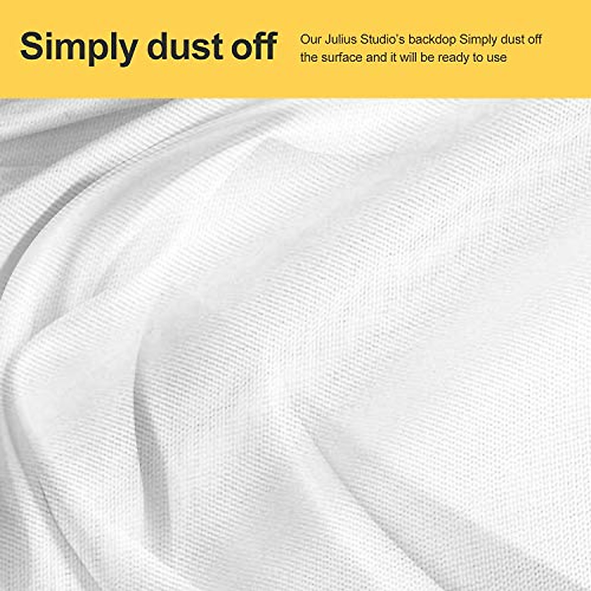 Julius Studio 10 ft. x 20 ft. Large Heavy Duty White Backdrop, Pure White Seamless Background, A+ Grade High Density > Standard, Synthetic Long Life Screen Fabric for Photo Video Studio, JSAG198