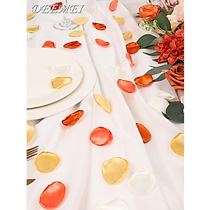 DEEMEI 400pcs Silk Rose Petals for Wedding Artificial Flower Petals Bulk for Basket Fall Wedding Aisle Runner Bridal Shower Table Decor(Orange)