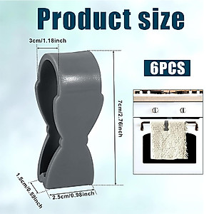 YAMSLAM 6 Pcs Towel Clips for Kitchen Keeps Towel from Falling Stove Towel Clip Dishwasher Towel Clip Stove Towel Clip Oven Towel Clip Refrigerator Towel Clip No More Towels On The Floor