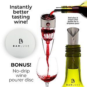 Wine Aerator, Wine Pourer - Best Wine Gifts for Women or Men - Instantly Aerate & Enhance Taste - Red Wine Aerator Decanter Set with Bonus Wine Pourer Disc & eBook 'Aerating Tips & Wine Accessories'
