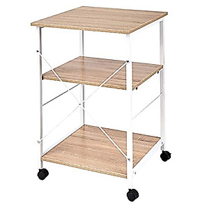 Amazon Basics Multipurpose Rolling Cart, Desk Extender, Natural