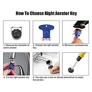 Hibbent 12 Pcs Faucet Aerator for Cache Aerators with 6 Pcs Cache Faucet Aerator Key Removal Wrench Tool, Cache Aerators Replacement Inserts for Sink M16.5 18.5 21.5 24 mm Tap Aerators Flow Restrictor