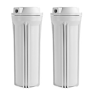 iSpring HW12X2 Water Filter Housings for Reverse Osmosis Systems of 10"x2.5" Cartridges, Pack of 2, White