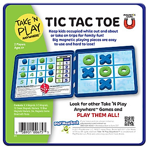 Take N Play, Anywhere Tic-Tac-Toe Board Games for Kids- Board Games for Family Night, Family Games, Game Night, Family Board Games, Kids Toys, Travel Games, Preschool Toys, Multi-Player Game, Ages 4+
