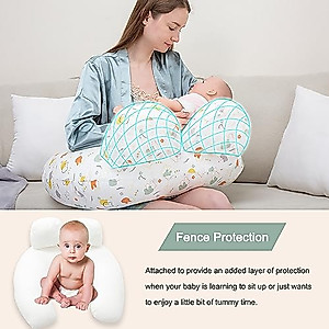 AMCATON Breastfeeding Pillow for Mom, Nursing Pillow for Breastfeeding, Breastfeeding Pillow with Adjustable Strap, Fence Protection (Rabbit)
