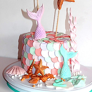 Set of 4 Mermaid Scales Cookie Cutters Mermaid Fondant Cutter Mermaid Tail Mold Biscuit Moulds Mermaid Cake Embossing for Mermaid Birthday Baby Shower Wedding Birthday Party Supplies