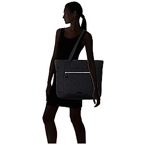 Vera Bradley Women's Performance Twill Vera Tote Bag, Classic Black, One Size