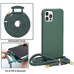 Lawonda 2-in-1 Crossbody Cell Phone Case Detachable Strap Adjustable Rope Lanyard Shockproof Protective Moblie Phone Case Compatible with iPhone SE Green
