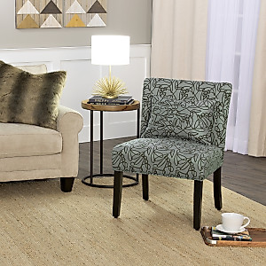 HomePop Parker Accent Chair with Pillow, Teal Swirl Small