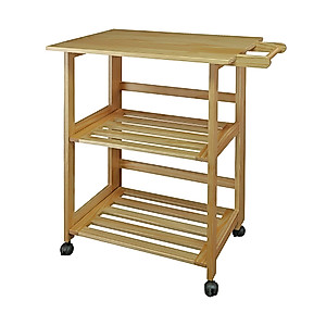 Casual Home Trek Folding Natural Kitchen Cart, 27" W
