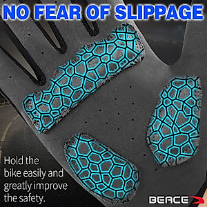 BEACE Cycling Gloves Bike Gloves Biking Gloves for Men Women with Touch Screen-Full Finger Mountain Bike Gloves Workout Gloves Road Bicycle Gloves with Anti-Slip silicone palm