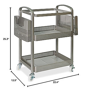 Lorell File Mobile Cart, 25.3" x 22.4" x 12.5", Champagne Gold