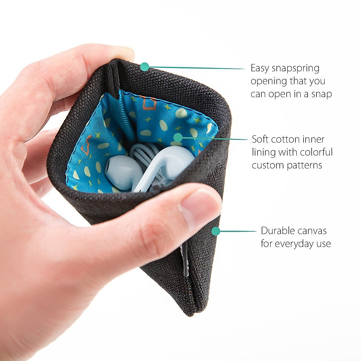 UT Wire Pocket Pouch Kit - Comes with 1 Charger & 1 Earbud Case - (Black)